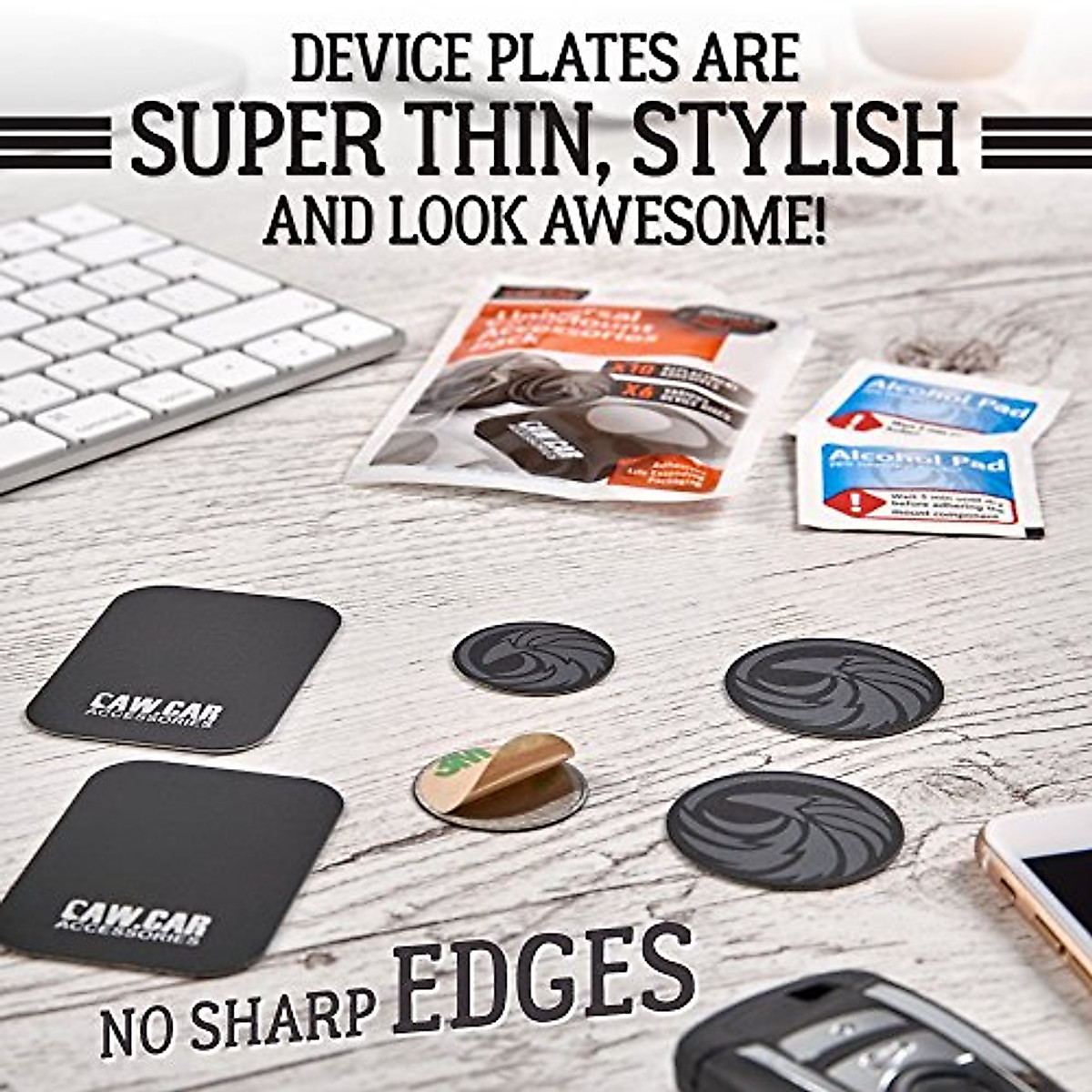 The Richest Replacement Pack for Any Magnetic Car Mount - PopSocket Compatible Metal Phone Plates (Discs) and 3M Adhesive Stickers in Unique Adhesives Life Extending Packaging