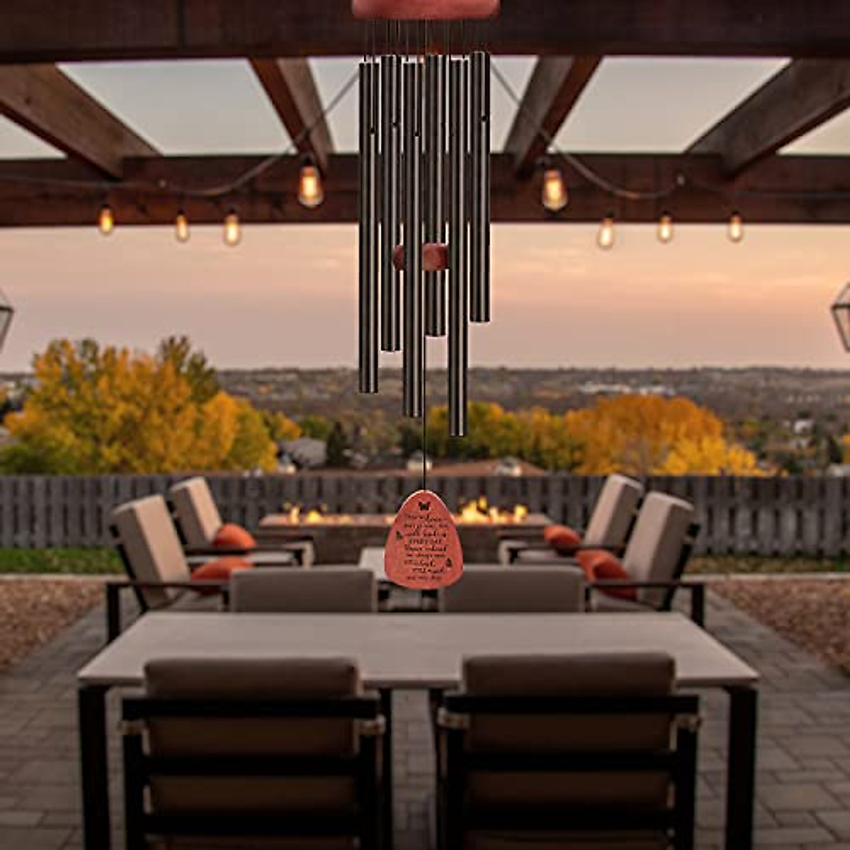 HandyAndy in Memory Sympathy Wind Chimes for Loss of Loved One | Personalized Bereavement/Condolences Memorial Gift | Remembrance 32 Inch Large Wood Cardinal Windchime for Grief of Love Ones Lost