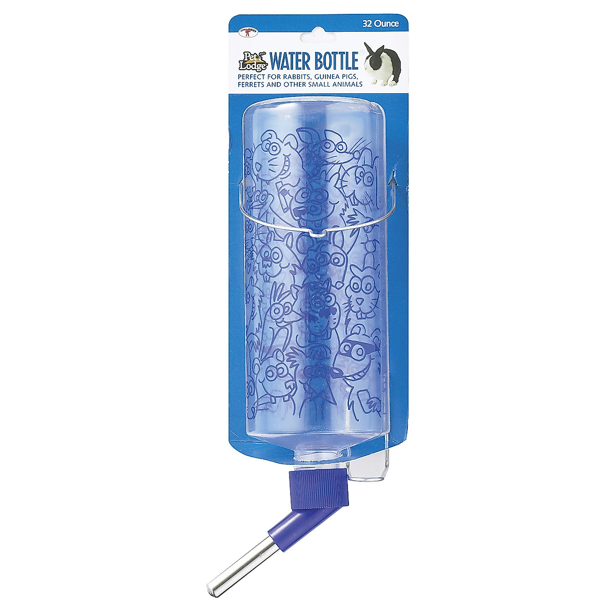 LITTLE GIANT Small Animal Cage Water Bottle - Pet Lodge - Clearwater Bottle, Great for Indoor Use (32 oz.) (Item No. CPB32)