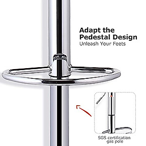 Leopard Bar Stools, Modern PU Leather Adjustable Swivel Bar Stool with Back, Set of 2 (Black)