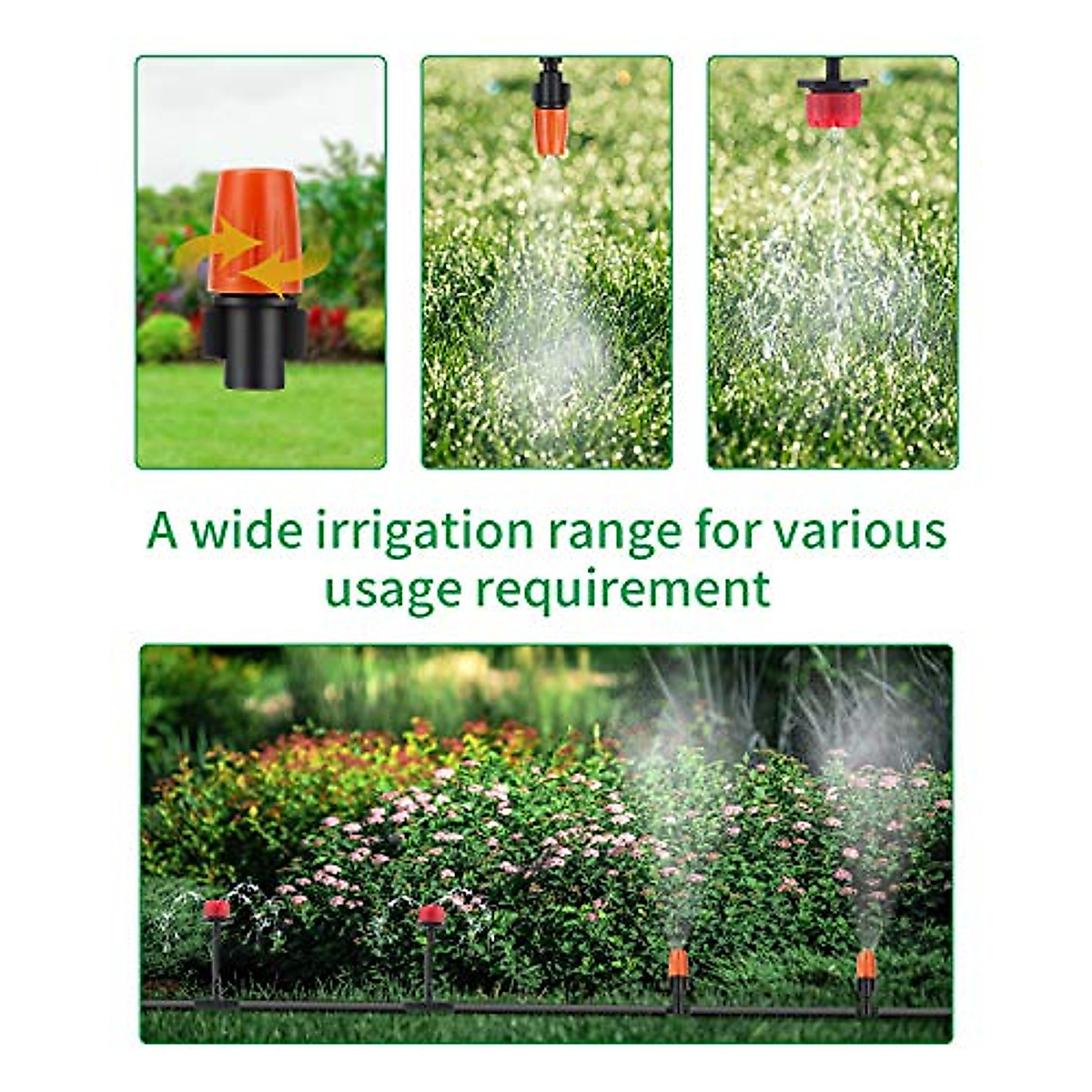 Garden 50Ft Automatic Micro Irrigation System, 1/4" Blank Distribution Plant Watering Irrigation Kit Accessories Include Atomizing Nozzle Mister Dripper for Garden Flower Bed,Patio,Lawn …