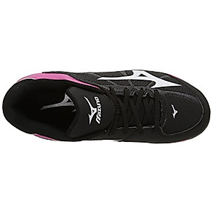 Mizuno 9 Spike ADV YTH FINCH FRHSE6 BP Youth Girls Molded Cleat (Little Kid/Big Kid), Black/Pink, 4.5 M US Big Kid