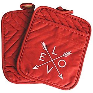 Valentines Day Gift for Her Wife Mom Kitchen Decor Red Potholder - 2 Piece Set