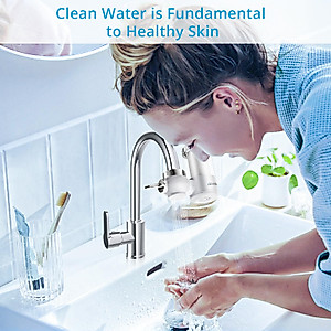 Water Filter for Bathroom Sink, 5 Filter Elements with Transparent Faucet Mount, KitchenTap Water Filtration System, Reduce Chlorine, Tasting Filtered Water