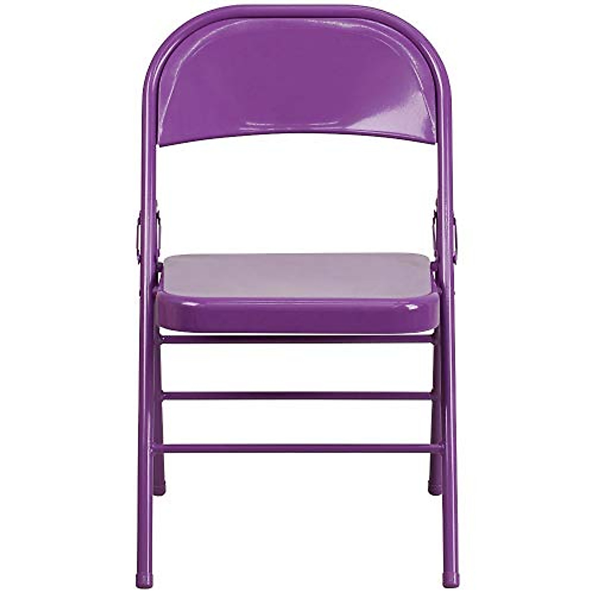 Flash Furniture 4 Pack HERCULES COLORBURST Series Impulsive Purple Triple Braced & Double Hinged Metal Folding Chair