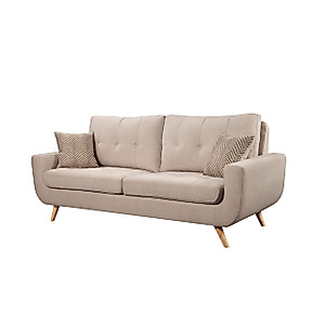 Abbyson Living Paige Sofa - Modern Design, Fabric, Stain Resistant, Ivory