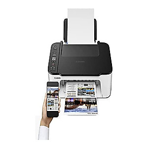 Canon PIXMA TS Series Wireless All-in-One Color Inkjet Printer, White - Print, Scan, Copy - 4800 x 1200 dpi, Borderless Printing