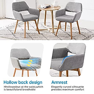 YEEFY Upholstered Dining Chairs Set of 2, Kitchen & Dining Room Chairs with Solid Wooden Legs Accent Chairs for Living Room Bed Room (Set of 2)