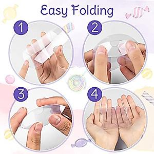 ISKYBOB 50 Pieces Plastic Pillow Box Mini Gift Candy Treat Transparent Packing Boxes Party Favors