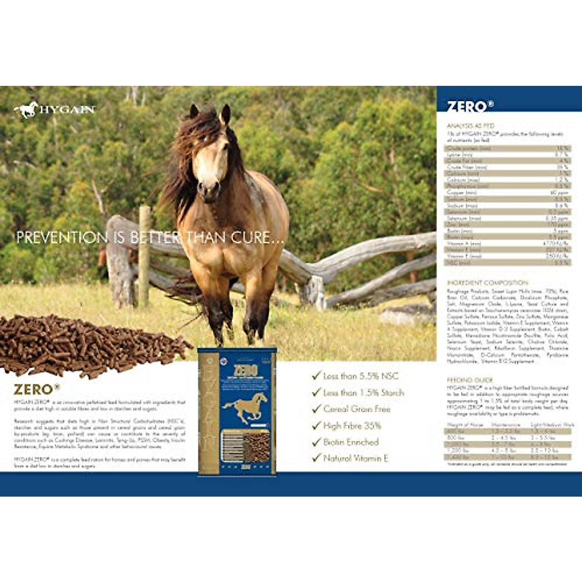 Hygain Zero - Ultra-Low Starch, Low Sugar, Low NSC, Cereal Grain Free, Fully Fortified Horse Feed