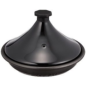 Toyo Ceramic Arita Pot, Tagine Pot, Approx. 8.3 inches (21 cm), Microwave Safe, Direct Fire, Mt. Fuji, Black, Made in Japan