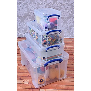 Really Useful 48 + 12 + 9 + 3 Litre Storage Box, Clear, Starter Pack