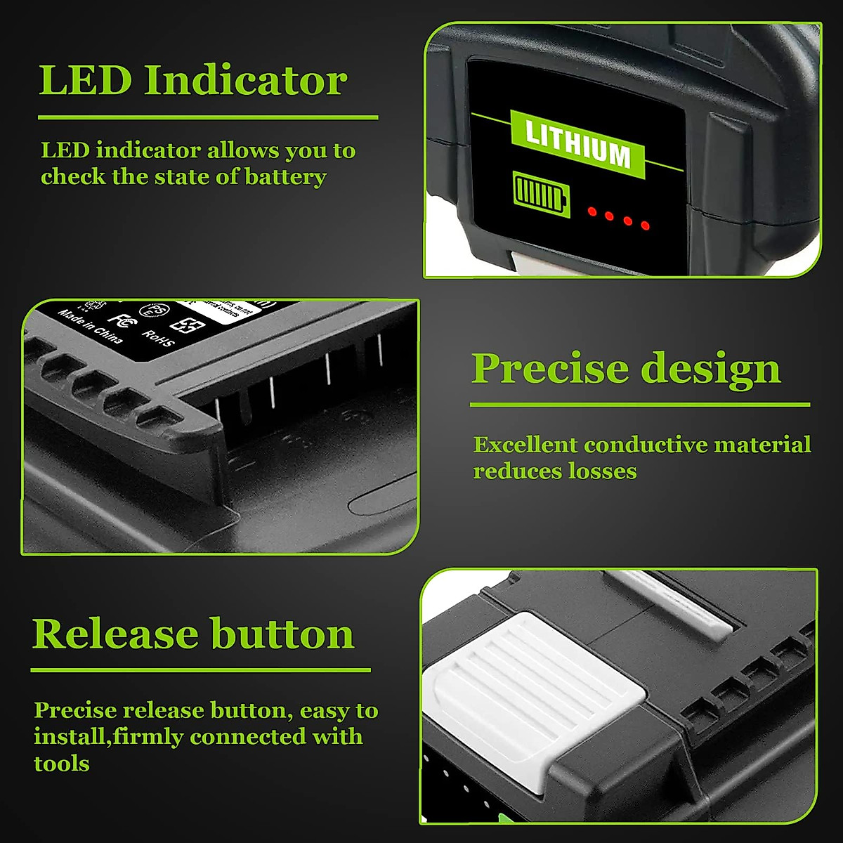 Xocdvso 6.0Ah 40V Lithium Battery Replacement for ryobi 40v Battery Compatible with 40v ryobi Battery OP4015 OP4026 OP40201 OP40261 OP4030 OP4040 OP40401 OP4050 OP40501 OP40601