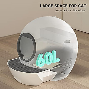 KungFuPet Self-Cleaning Cat Litter Box, Automatic Cat Litter Box APP Control Smart Large Litter Box for Multiple Cats Safety Protection Odor Removal [Upgrade Version]