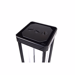 Alphacool Eisbecher Aurora 250mm Glass Reservoir with D5 Body (Pump Not Included), Black/Acetal