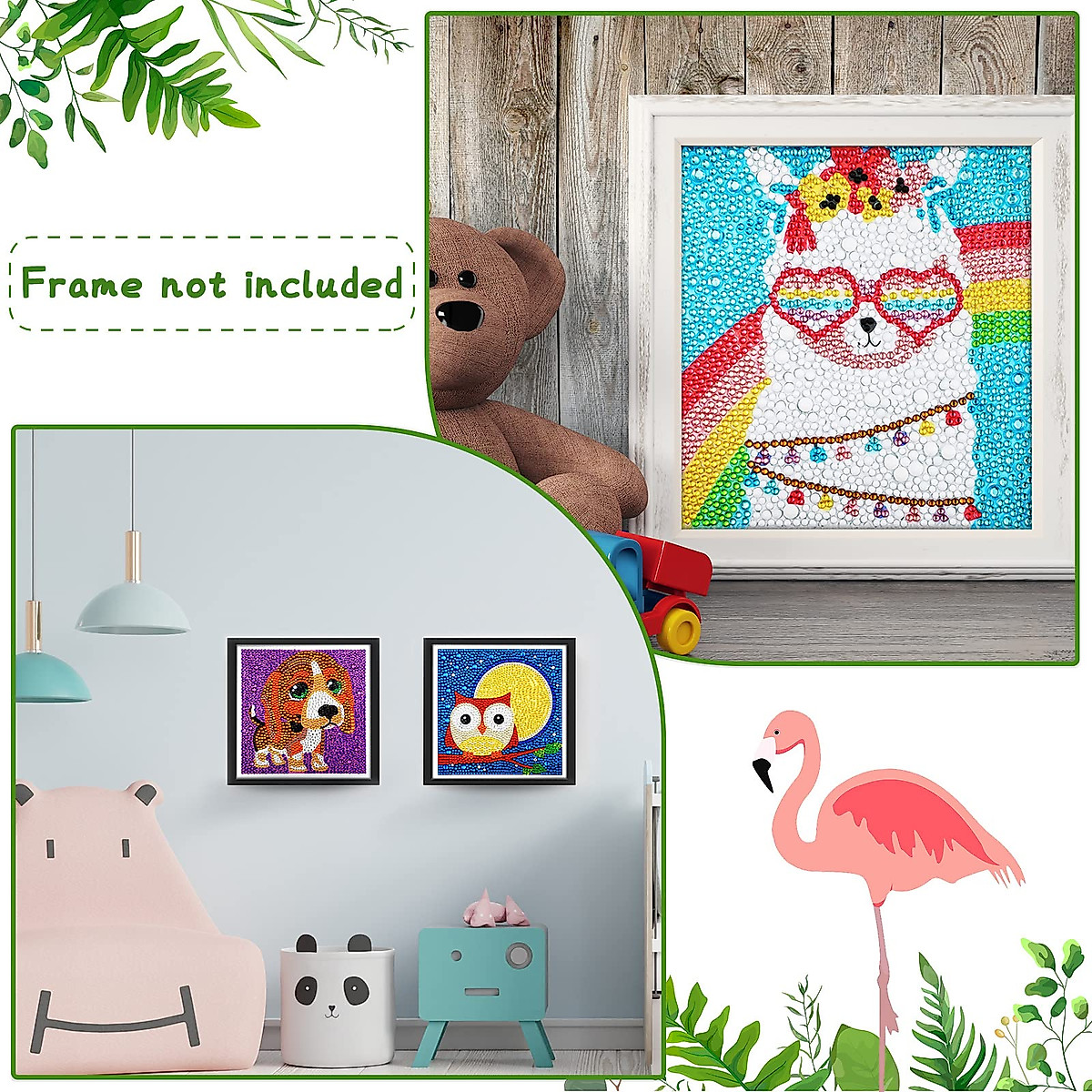 8 Pieces 5D Diamond Kit for Kids Crafts for Kids Ages 8-12 Painting Kits for Kids Diamond Art for Kids DIY Full Drill Painting Set Kids' Paint by Number Kits(Delicate Style)