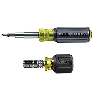 Klein Tools 80065 Schrader Driver Kit with Multi-Bit 11-in-1 Screwdriver / Nut Driver and 2-in-1 Nut Driver, Hex Head Slide Drive, 2-Piece