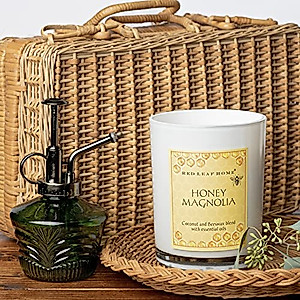 Red Leaf Home | Honey Magnolia Candle, Large | Honeycomb Collection, Aromatherapy, Gift | 15.5oz Jar