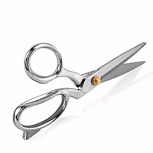eZthings® Heavy Duty 10.5" Scissors For Cutting Fabric, Leather, and Raw Materials (10.5 Inch Silver)