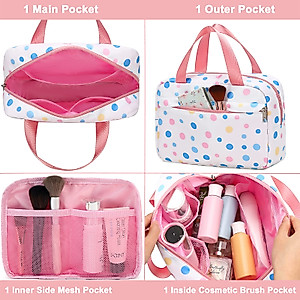 Makeup Bag for Girls Women Cute Travel Cosmetic Tote Bag Large Make Up Organizer Toiletry Bags Waterproof Zipper Pouch Purse