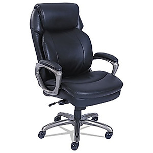SertaPedic Cosset High-Back Executive Chair, Supports Up to 275 Lb, 18.75" to 21.75" Seat Height, Black Seat/Back, Slate Base
