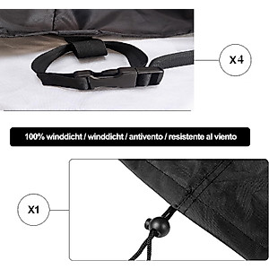 UEUEAE Outdoor Furniture Covers Waterproof,49"x26"x31" Tear-Resistant Patio Table and Chair Set Cover with Upgraded Fastener Windproof Buckle Straps