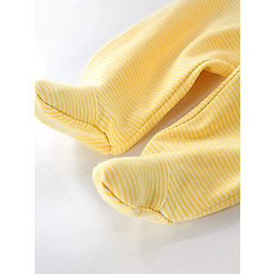 Teach Leanbh Newborn Baby 3 Pack Footed Pants Cotton Embroidery Pringting Casual Leggings 0-12 Months (6-12 Months, Giraffe)