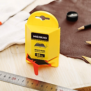 Utility Knife Blades 50-Pack, SK2H Black Carbon Steel, Standard T-Shape Replacement Blades for Most Cutter Knives-61 x 19 mm