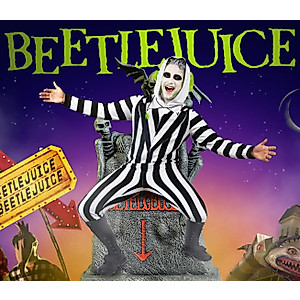 Prestigez BeetleJuice Mens Hooded Onesie Pajama Costume Union Suit, Size Medium