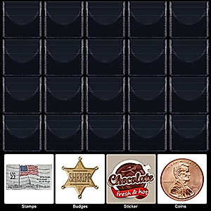 50 Pcs Single Pocket Coin Sleeves Collectors Individual Clear Plastic Sleeves Holders Small Coin Holders Plastic Coin Pouch Single Coin Protector for Coins Jewelry and Small Items Storage (2.2 Inches)