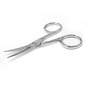 JARVISTAR Small Embroidery Curved Scissors, 4” Forged Stainless Steel Detail Craft Yarn Scissors, Pointed Tip Sharp Metal Precision Little Scissors for Fabric Sewing Needle Work, DIY craft