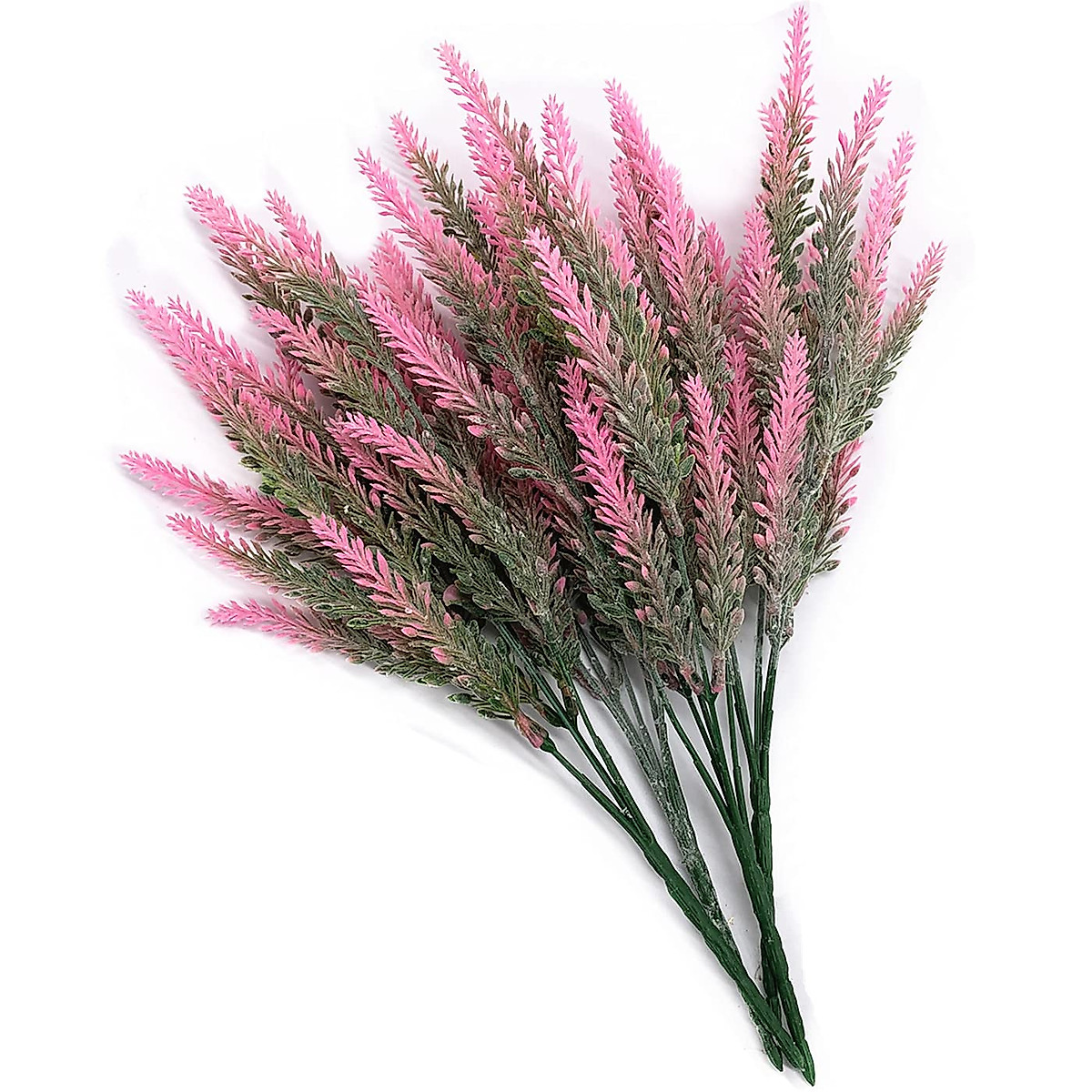 CATTREE Artificial Lavender Flowers Pink 8 Bundles, Fake Plastic Plant Lifelike Bouquet Home Bridal Wedding Office Party Garden Balcony Indoor Outdoor DIY Wreath Centerpieces Arrangements Decoration