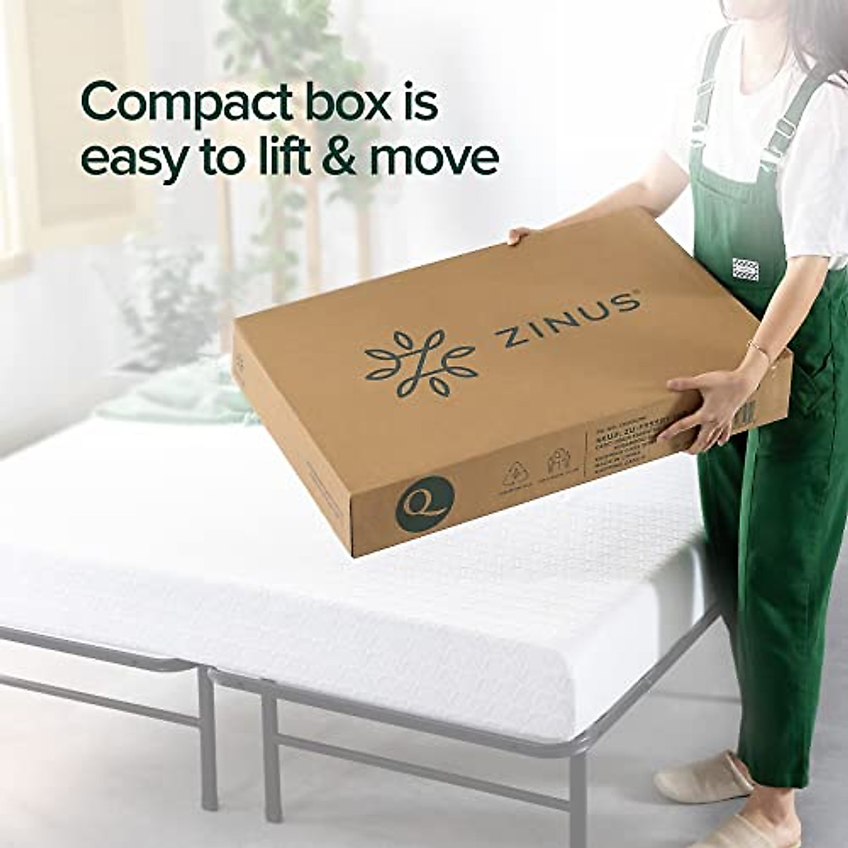 ZINUS SmartBase Essential Mattress Foundation with Bamboo Slats, Metal Platform Bed Frame, Sustainable Bamboo Slat Support, No Box Spring Needed, Easy Assembly, Full