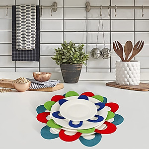 Felt Pan Separators, Set of 20 & 4 Different Sizes, Flower Glass Bowl Separators/Dish Separators Protectors/Pan Separator for Stacking and Protecting Glassware, Cookware and More