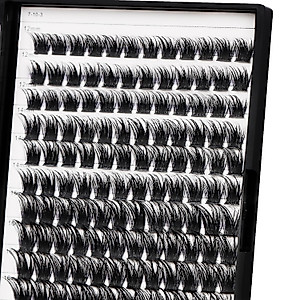 Bodermincer 120 Cluster 10-12-14mm/12-14-16mm/16-18-20mm Mixed Length Lash Cluster Eyelash Extension Natural 3D Russian Volume Faux 3D Effect Glue Bonded Cluster Eyelashes (M01# 12-14-16mm Mixed)