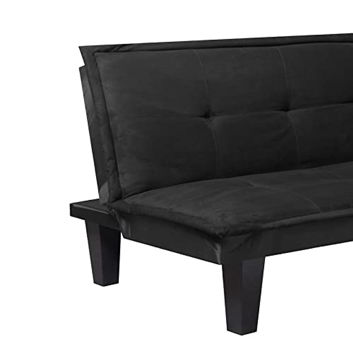 ERYE Modern Cozy Futon Soft Upholstery Loveseat, 2 Seaters Sofa Convertible to Sleeper Couch Bed for Apartment Office Small Space Living Room Furniture Sets Sofabed, Black