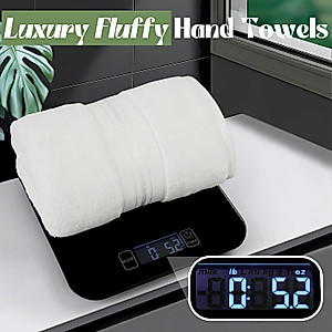 Cleanbear Pure White Hand Towels Set - Ultra-Absorbent Bathroom Towels, 100% Long Staple Cotton, Set of 2, Ideal for Home Décor