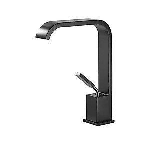 ItoNc Black Brass Basin Faucets Bathroom Sink Faucet Single Handle Single Hole Toilet Bath Mixer Water Tap with 2 Hoses,Kitchen faucets