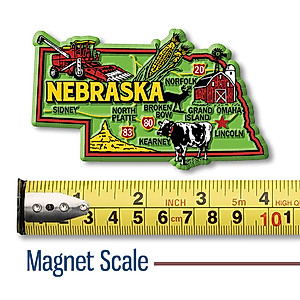 Nebraska Colorful State Magnet by Classic Magnets, 3.9" x 2.3", Collectible Souvenirs Made in The USA