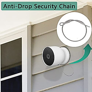 OYOCAM Anti-Drop Security Chain Nest Camera Mount Compatible with Google Nest Cam (Battery) Outdoor Camera Protect Bundle Function, 2 Pack (Cam Not Included)