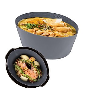 NANSIKE Silicone Crock Pot liner For 7 QT,BPA Free Non-slip Slow Cooker Liners With Food-Grade Silicone Heat Resistant to 450 F,Anti-scratch Reusable Oval Crock Pot Liner, Dishwasher Safe