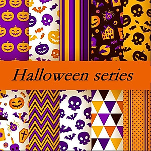 70 Pcs 10 x 10 Inch Cotton Fabric Square Patchwork Fabrics Multi Color Square Patchwork Fabric Quilting Fabric Bundles for DIY Crafts Cloths Handmade Accessory (Halloween)