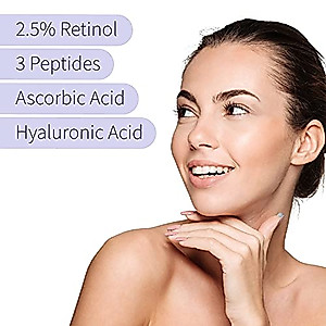 Ebanel 2.5% Retinol Cream for Face Moisturizer with Peptide, Hyaluronic Acid, Anti Aging Wrinkle Night Cream, Skin Tightening Firming Cream for Face and Neck, Minimizes Dark Spot, Age Spot, Acne Scar