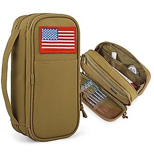 ATRIPACK Tactical Pencil Case for Boy,Large Capacity Pencil Pouch,Marker Organizer Case Pen Box, Tool Bag Desk Organizer for School College Office Organizer for Kids Men Women Adult Teens(Brown)