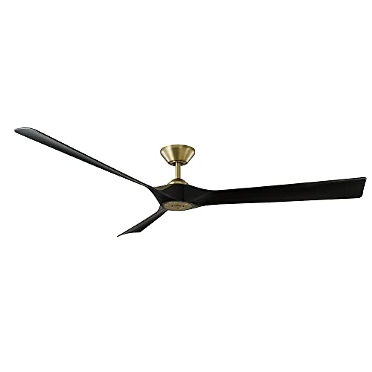 Modern Forms Torque Indoor and Outdoor 3-Blade 70in Smart Ceiling Fan in Soft Brass Matte Black with Remote Control Compatible with Alexa and iOS or Android App