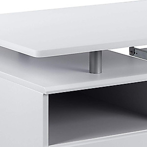 Flash Furniture Joshua White Desk with Three Drawer Pedestal and Pull-Out Keyboard Tray
