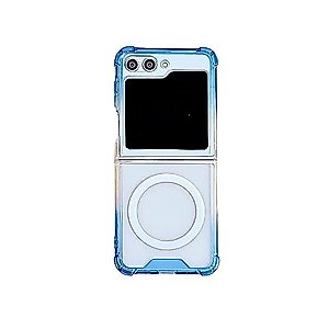 MGKESOSP Case for Samsung Galaxy Z Flip 5 with Hinge Protection,Wireless Charging Support,Lightweight Z Flip 5 Phone case Compatible with MagSafe (Blue)
