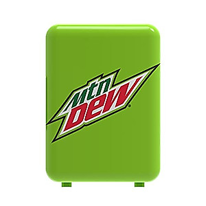 CURTIS Mountain Dew MIS134MD, Mini Portable Compact Personal Fridge Cooler, 4 Liter Capacity Chills Six 12 oz Cans, 100% Freon-Free & Eco Friendly, Lime