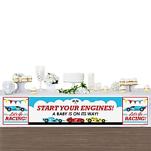 Big Dot of Happiness Let’s Go Racing - Racecar - Baby Shower Race Car Decorations Party Banner