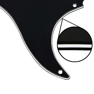 FLEOR 3Ply Black SSS 8 Hole Vintage ST Pickguard Backplate Tremolo Cavity Cover with Screw for Vintage ST Style Guitar Parts